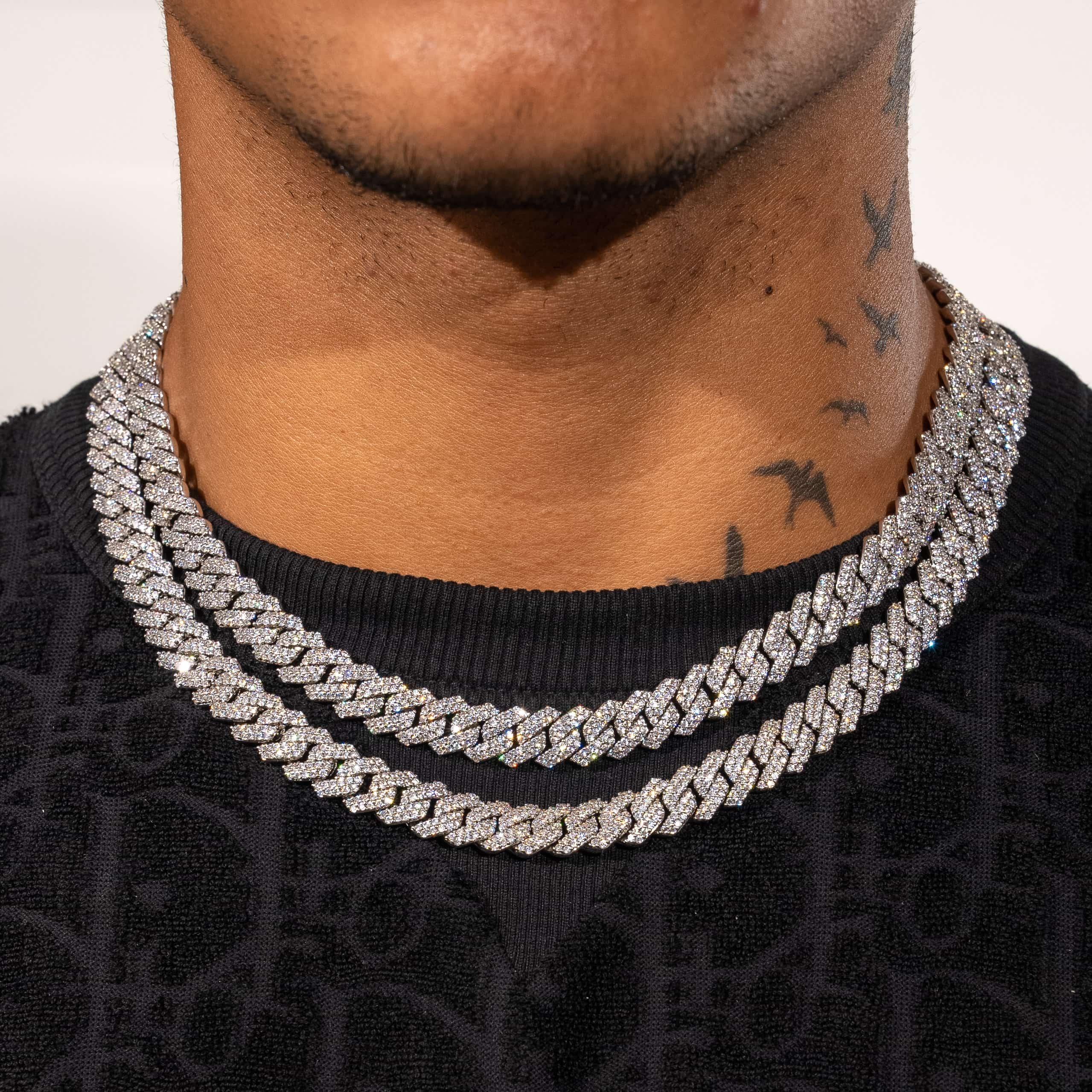 10mm Monaco Chain - White Gold – Adamans