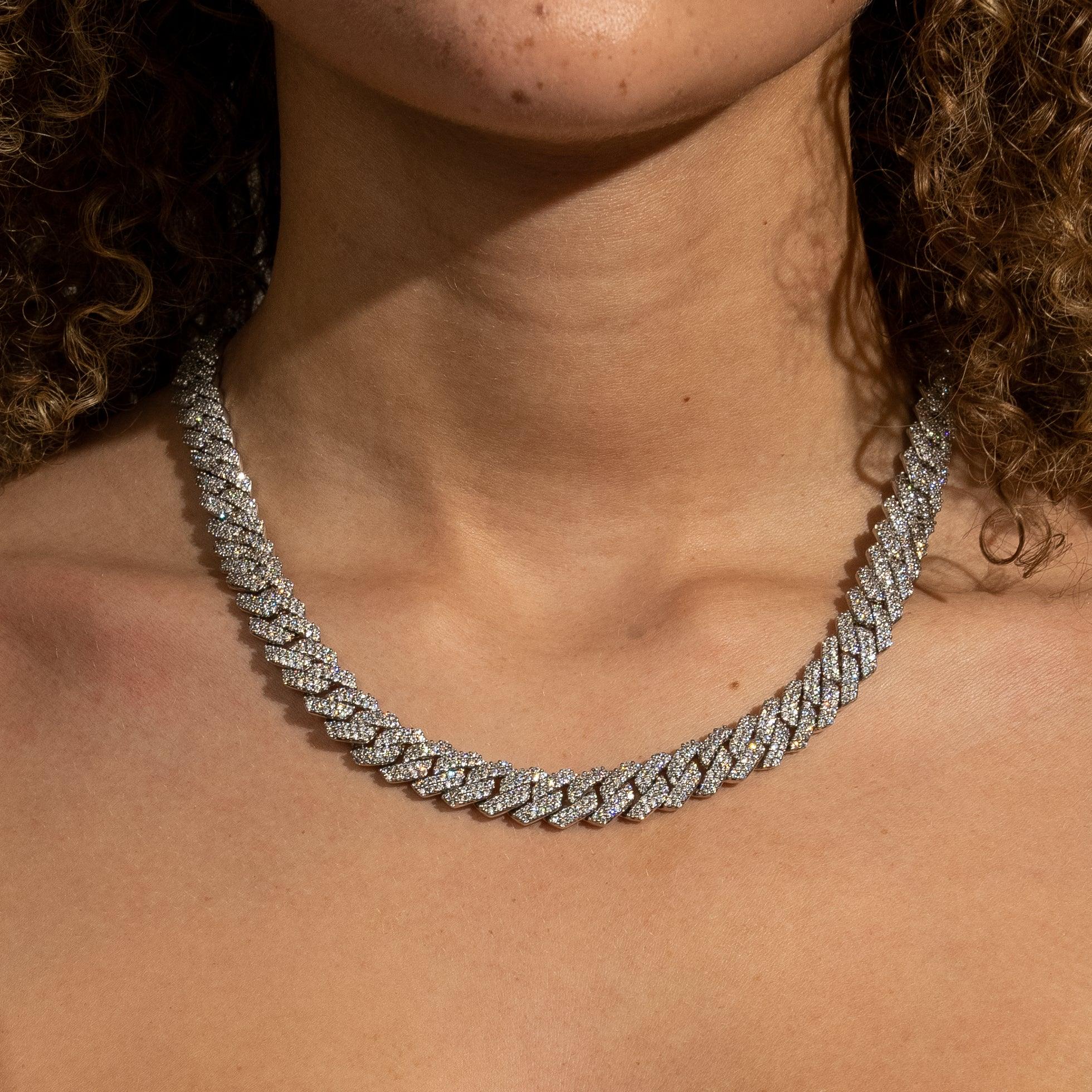 10mm Monaco Chain - White Gold – Adamans