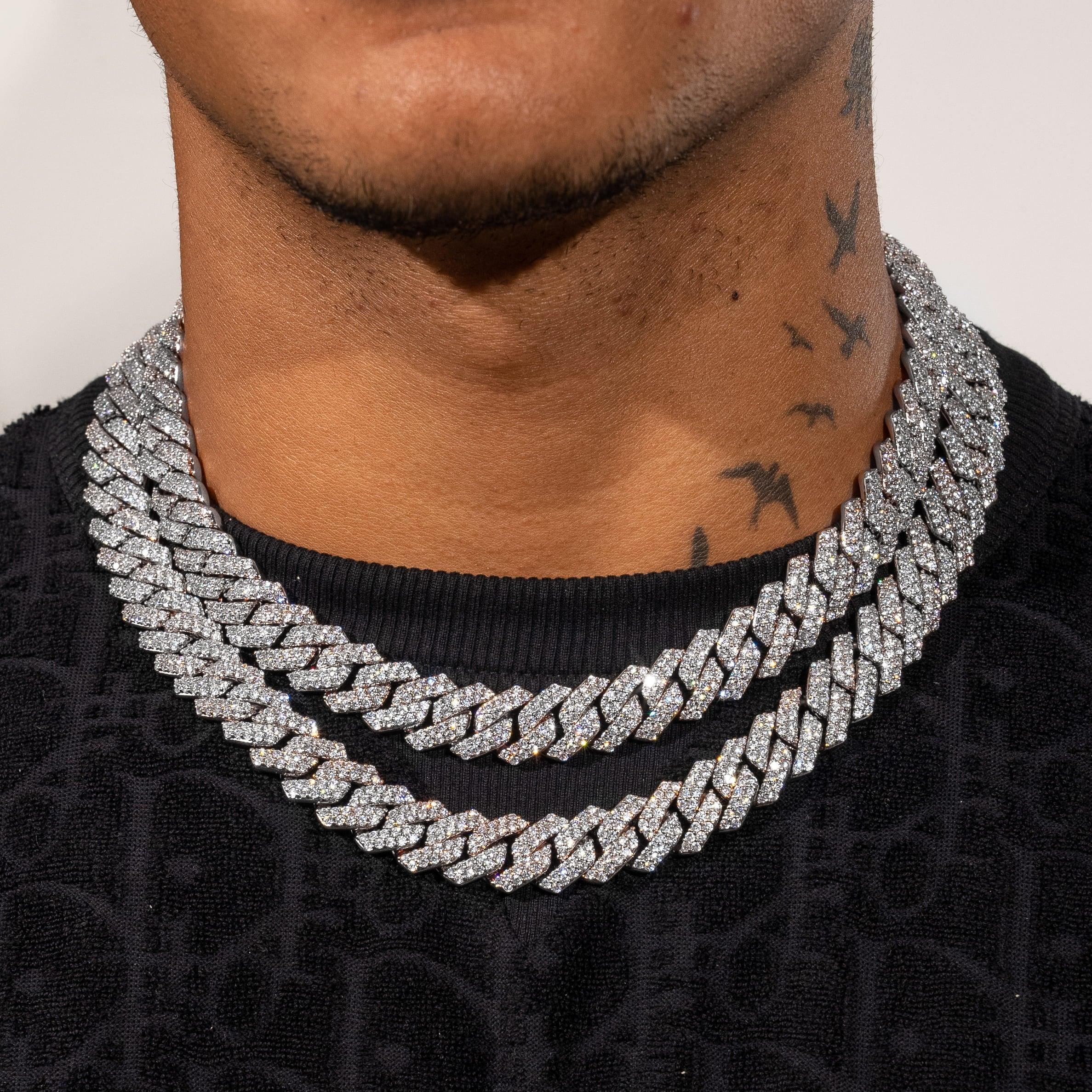 14mm Monaco Chain - White Gold – Adamans