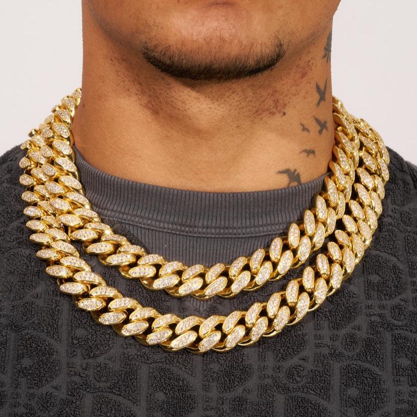 19mm Iced Cuban Chain - Gold – Adamans