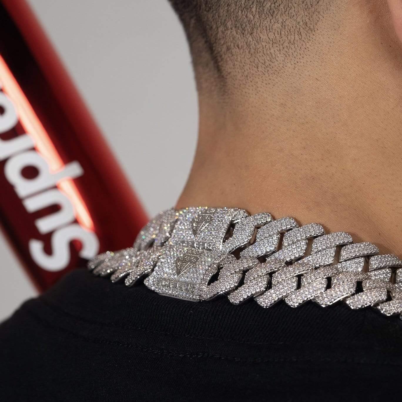 20mm Monaco Chain - White Gold – Adamans