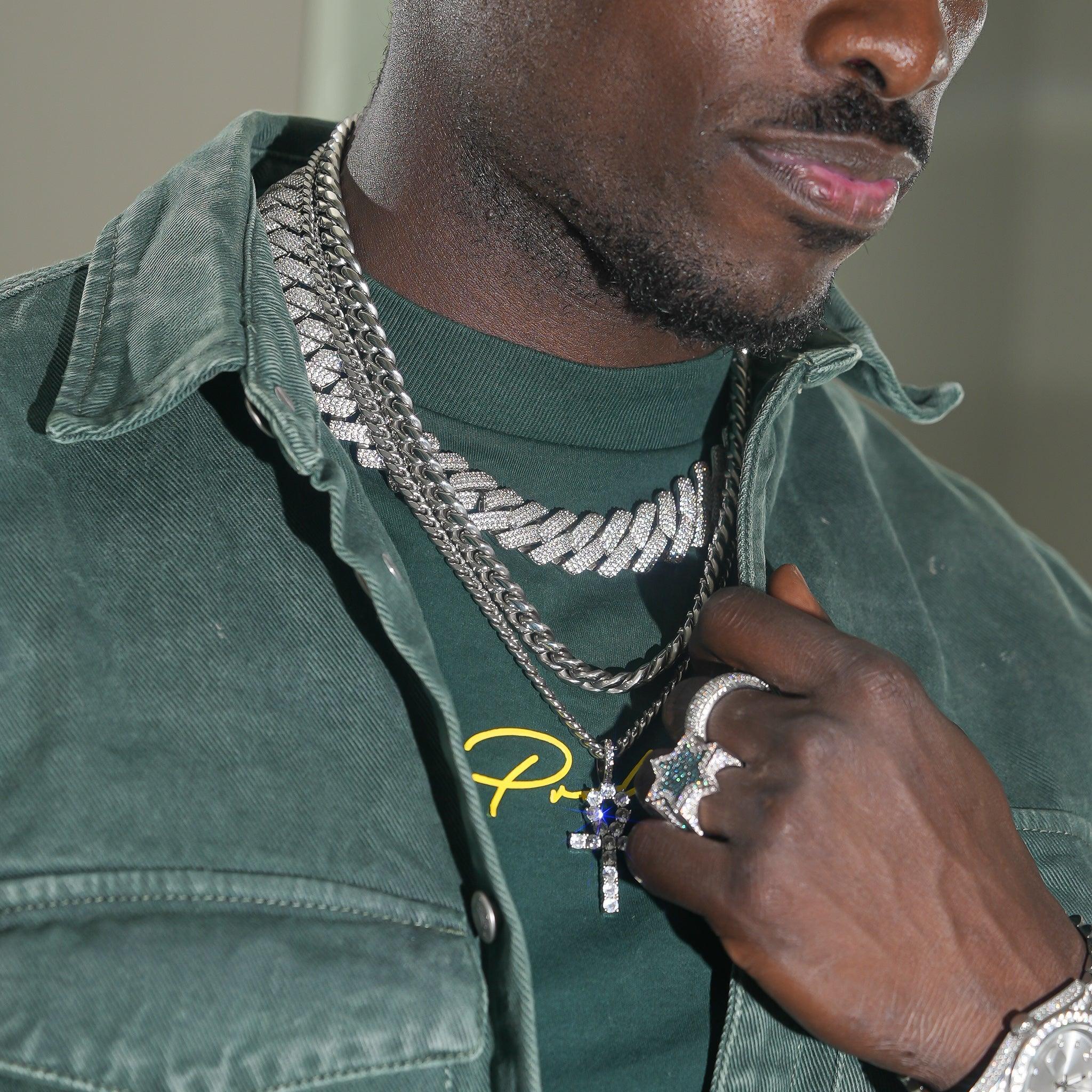 20mm Monaco Chain - White Gold – Adamans