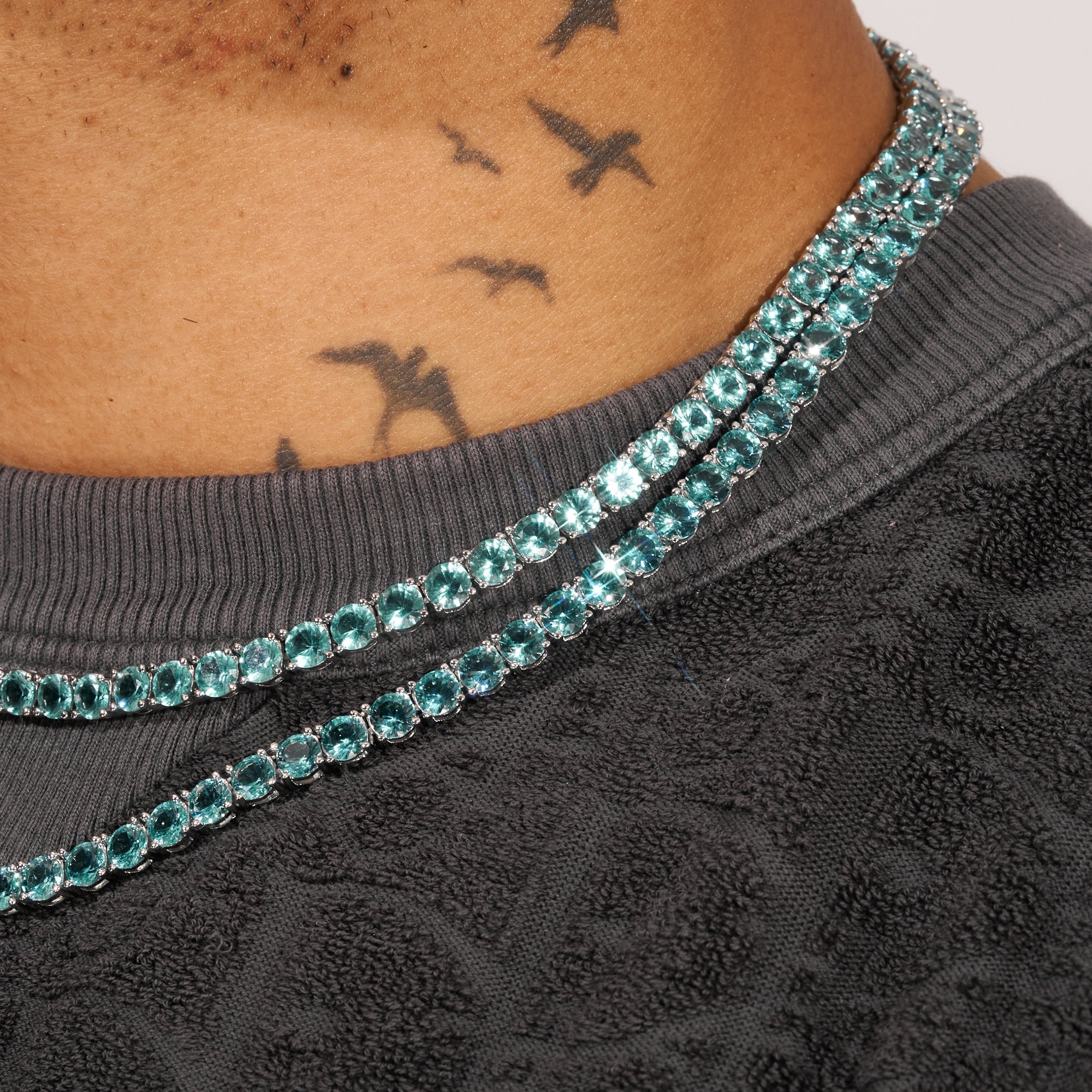 5mm Green Diamond Tennis Chain - White Gold – Adamans