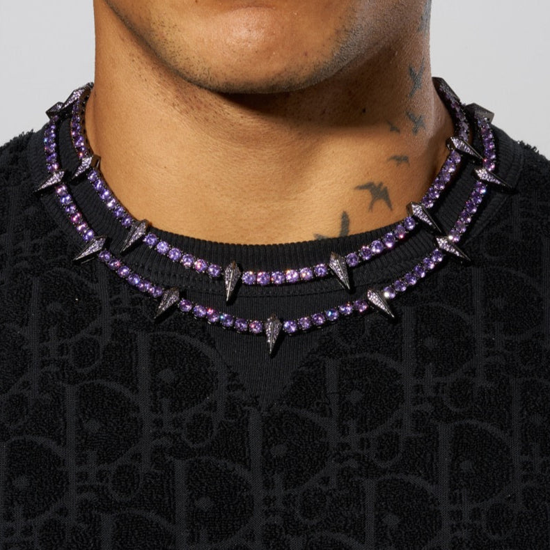 5mm PURPLE PAVE SPIKE TENNIS CHAIN – Adamans