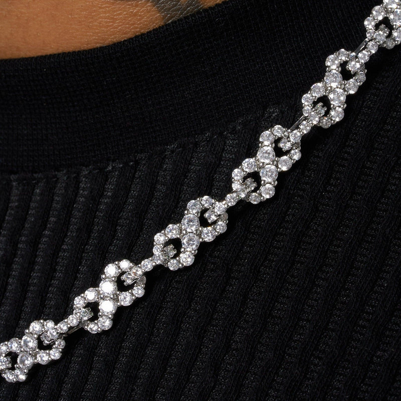 8mm ICED INFINITY CHAIN - WHITE GOLD | Adamans