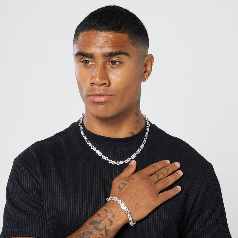 8mm ICED INFINITY CHAIN - WHITE GOLD | Adamans