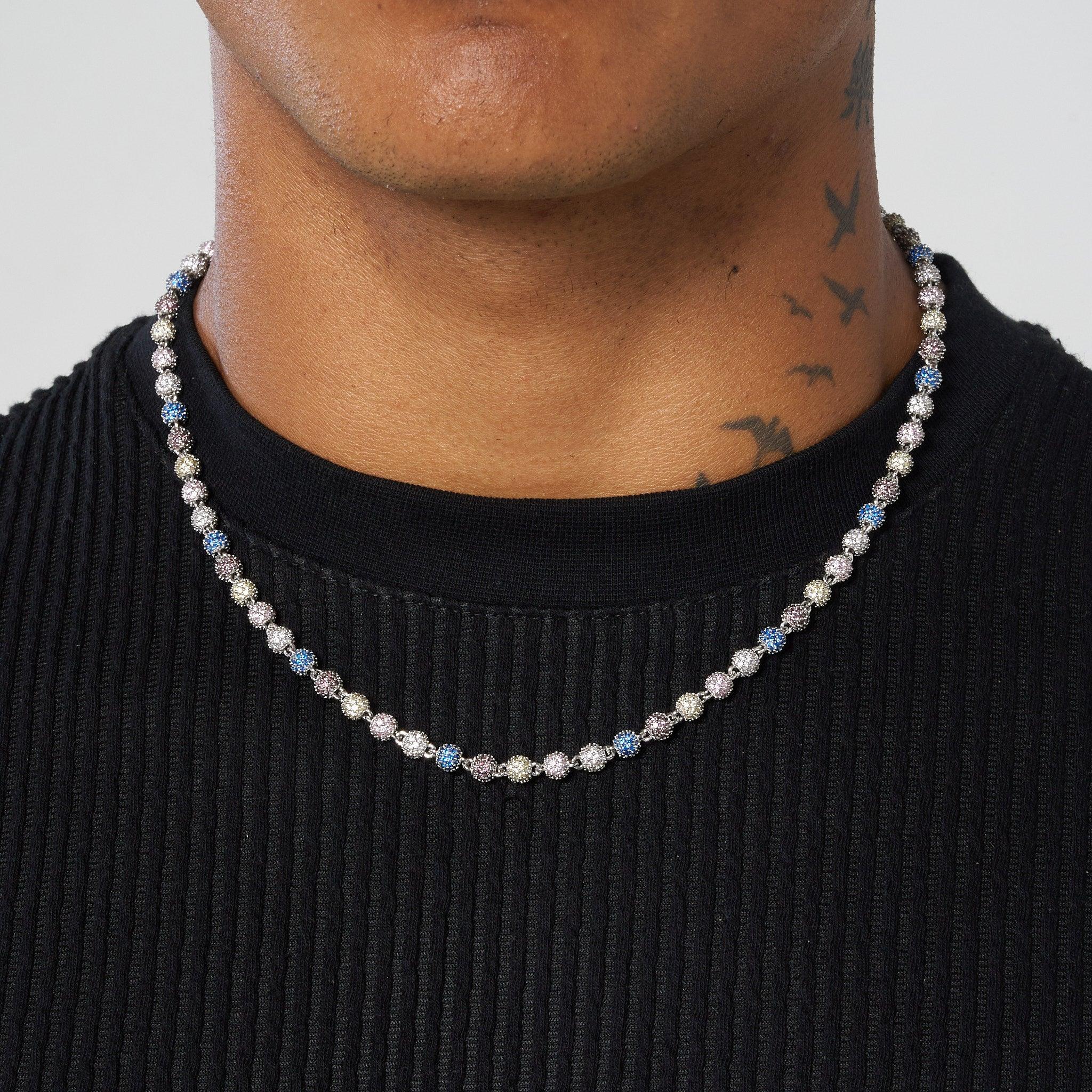 5mm ICED BALL CHAIN - WHITE GOLD – Adamans