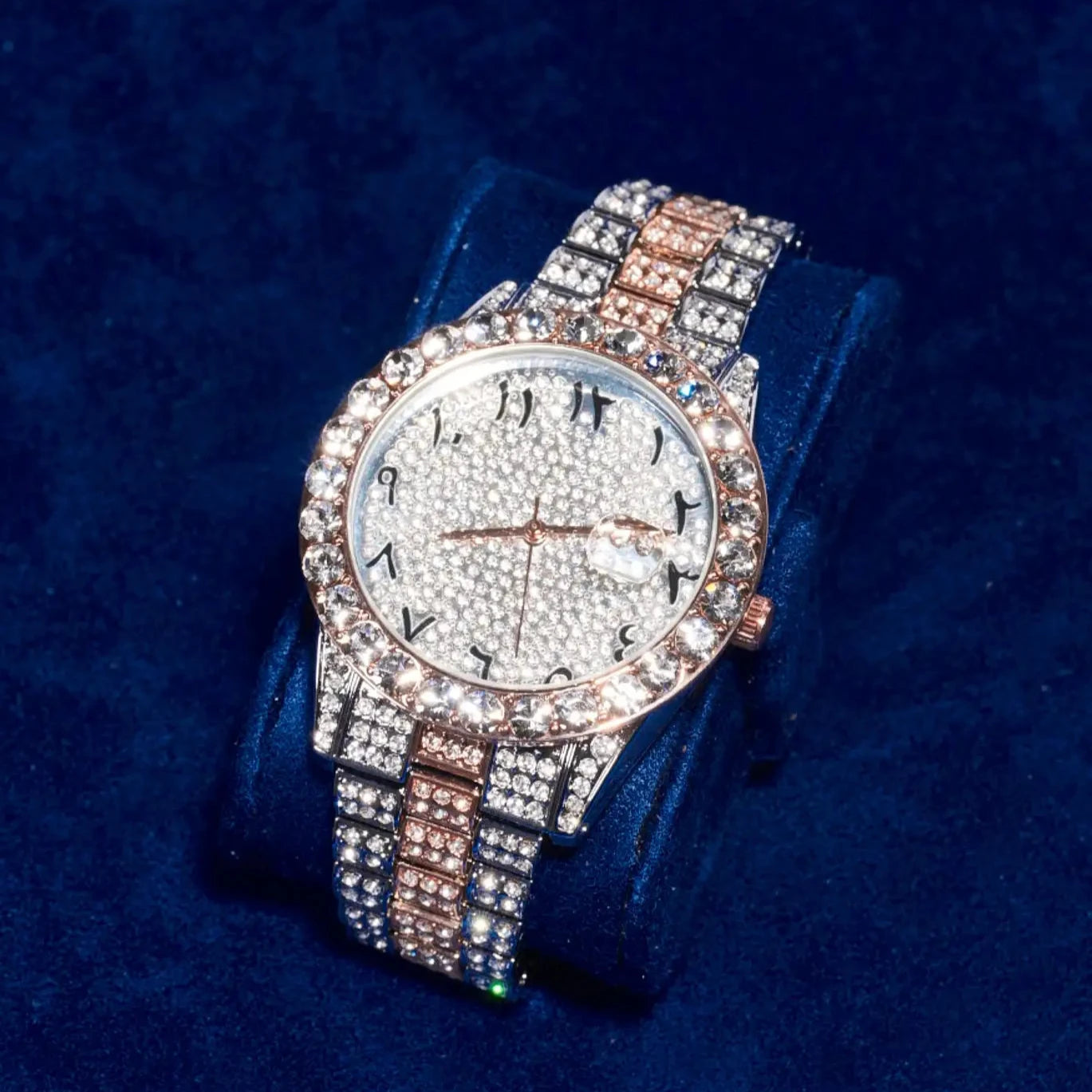 Arabic Dial Diamond Simulant Watch - Two Tone – Adamans
