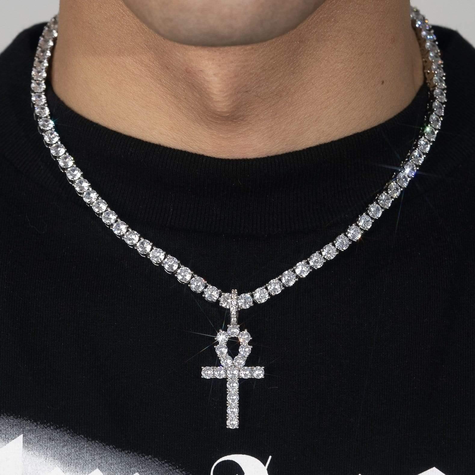 Moissanite Ankh Pendant - 925 Silver - D Colour - VVS1 – Adamans