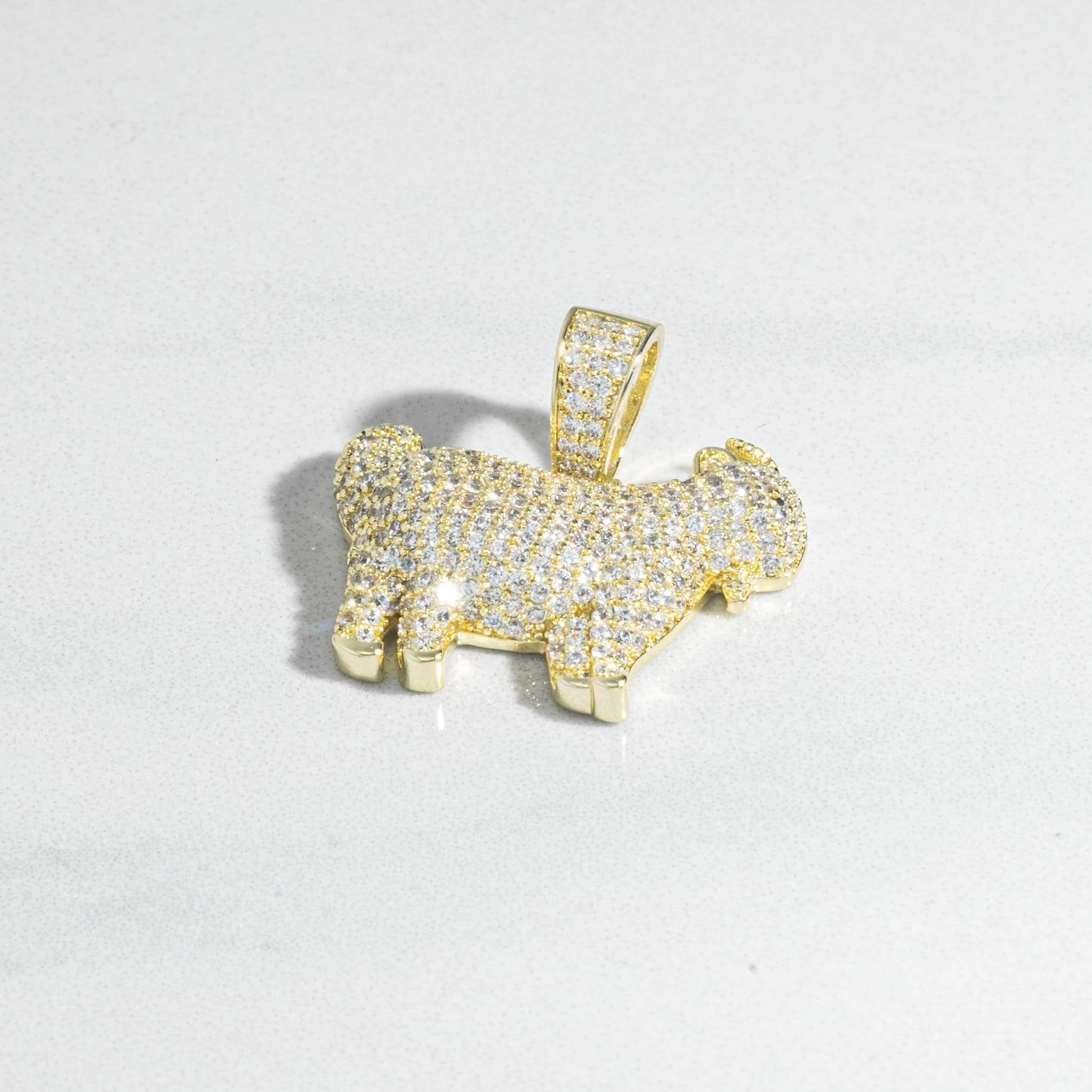 Iced Goat Pendant - Gold – Adamans
