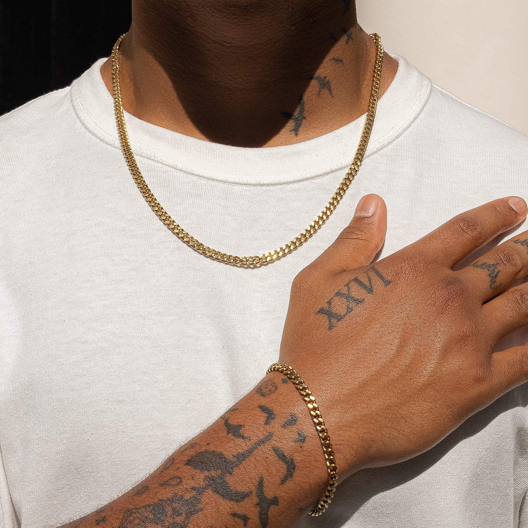 Micro Cuban Chain + Bracelet - Gold – Adamans